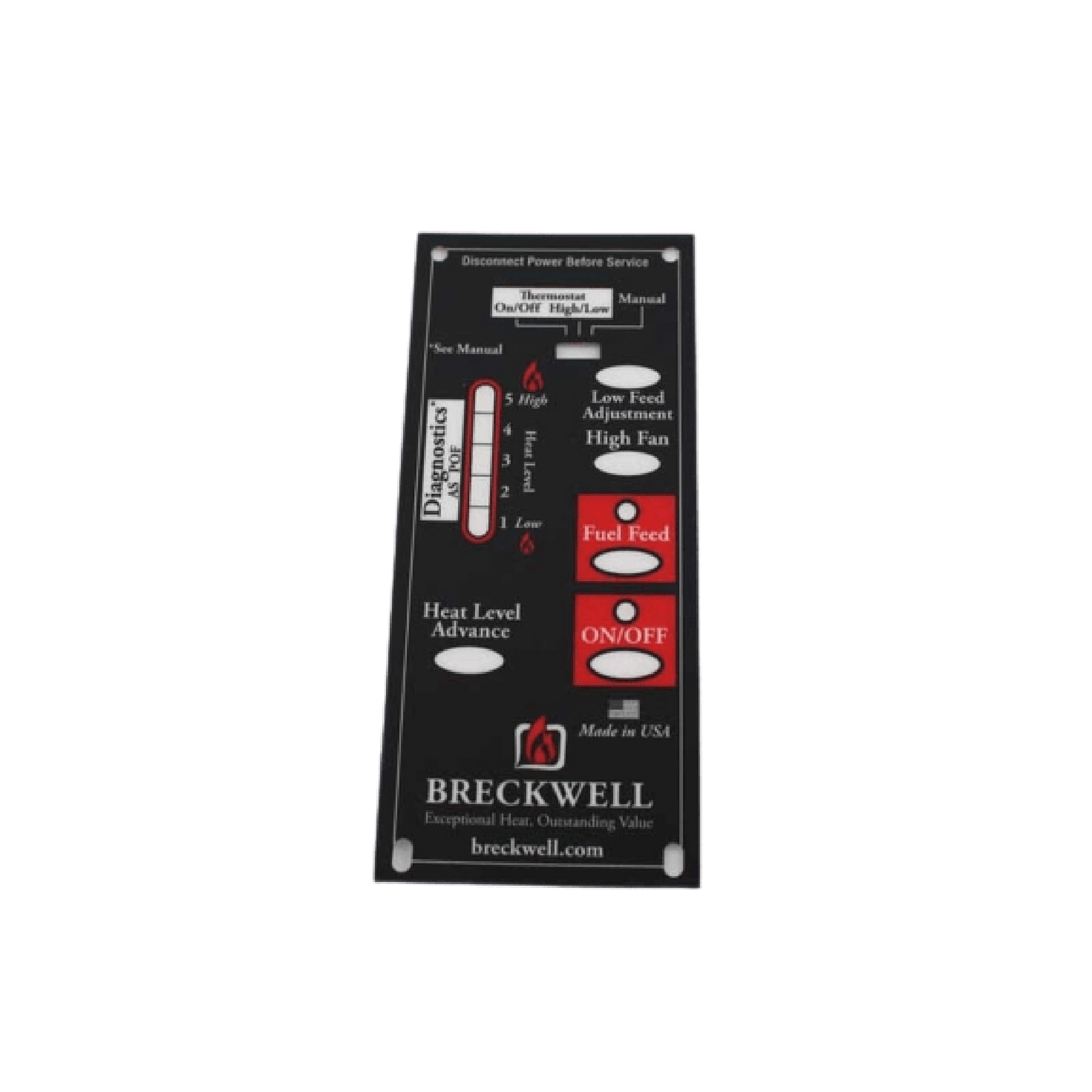 Breckwell Control Panel Circuit Board Faceplate A-E-401 – US Fireplace ...