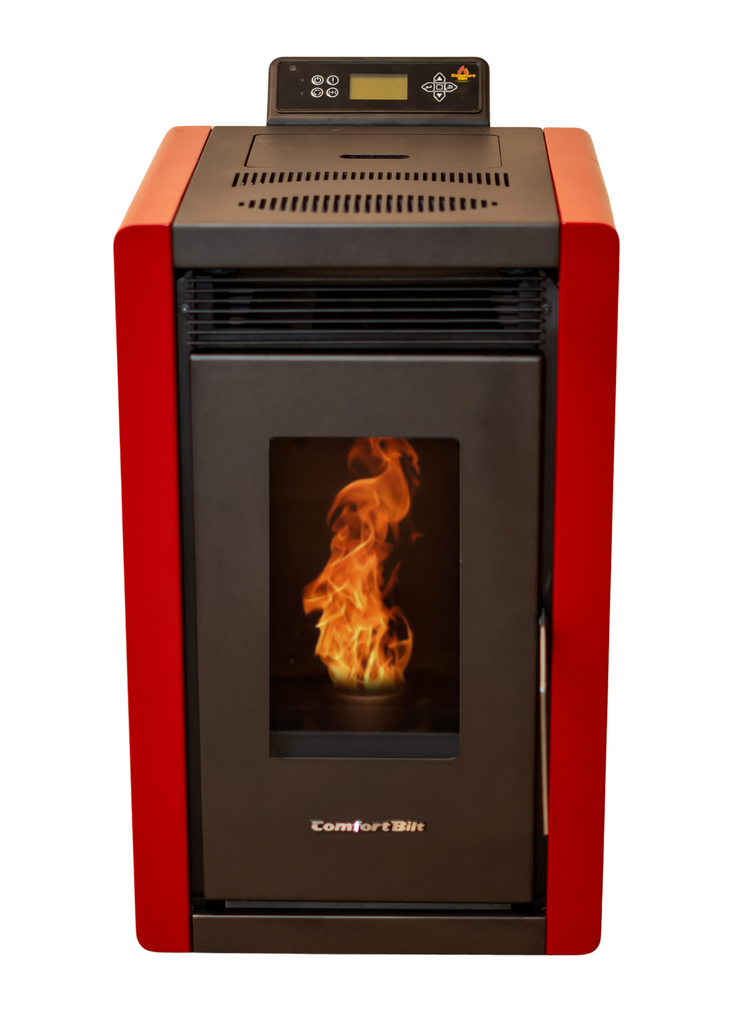 ComfortBilt Alpine HP40 17" Red Retro/Art Deco Space Saver Wood Pellet ...