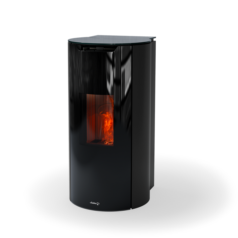 Dielle Round 70 Pellet Stove - Magic Black Glass – US Fireplace Store