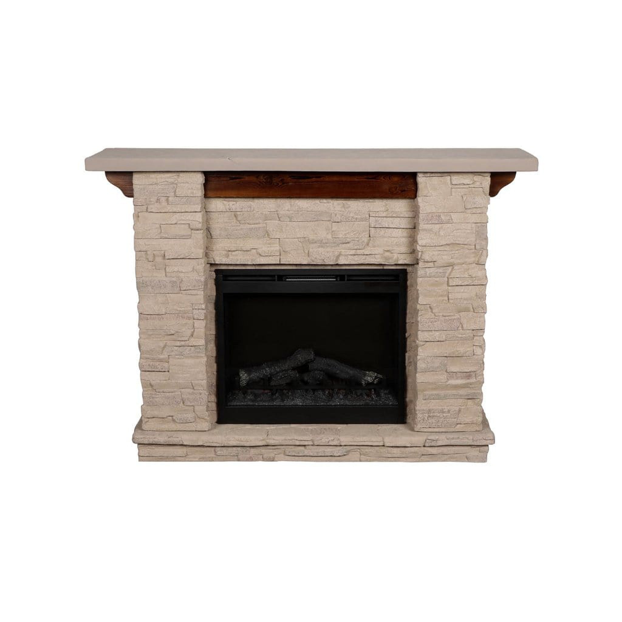 DIMPLEX Featherston Stone Look 61" Mantel with 28" Electric Firebox ...