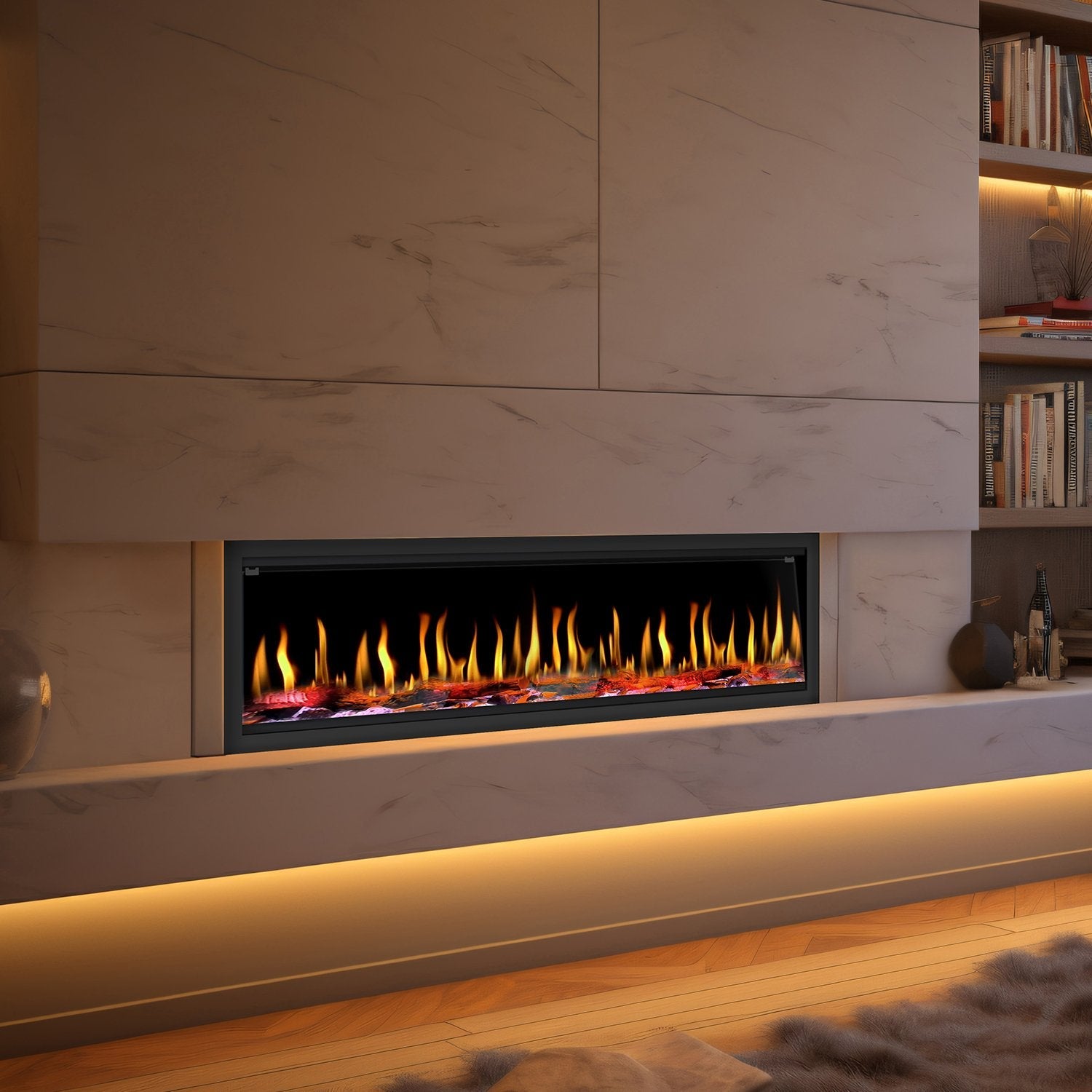 Dynasty Tempo 63" Built-in / Flush-Mount Virtual Electric Fireplace ...