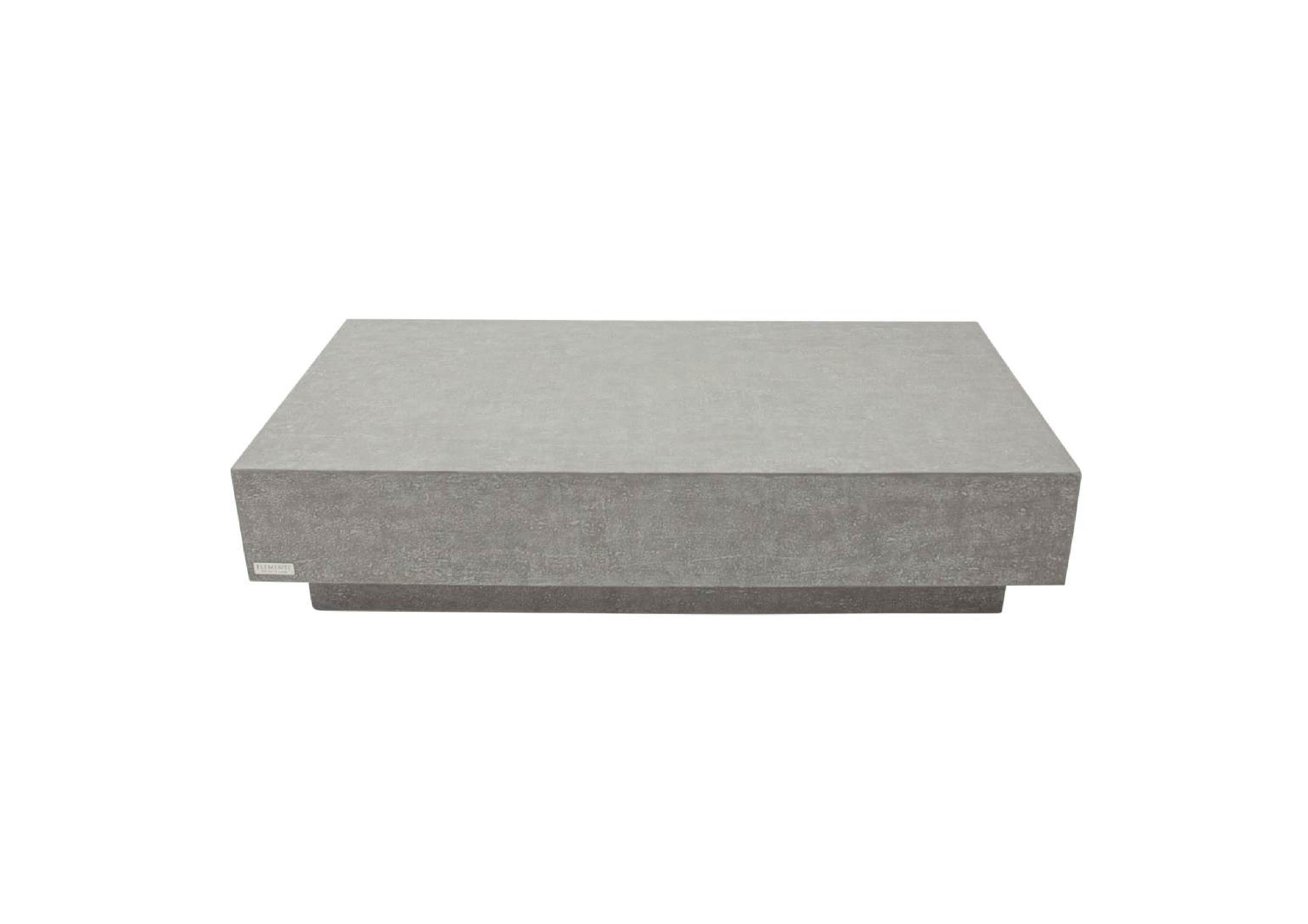 Elementi Home Tevere 60" Large Rectangle Space Grey Concrete Coffee Ta ...