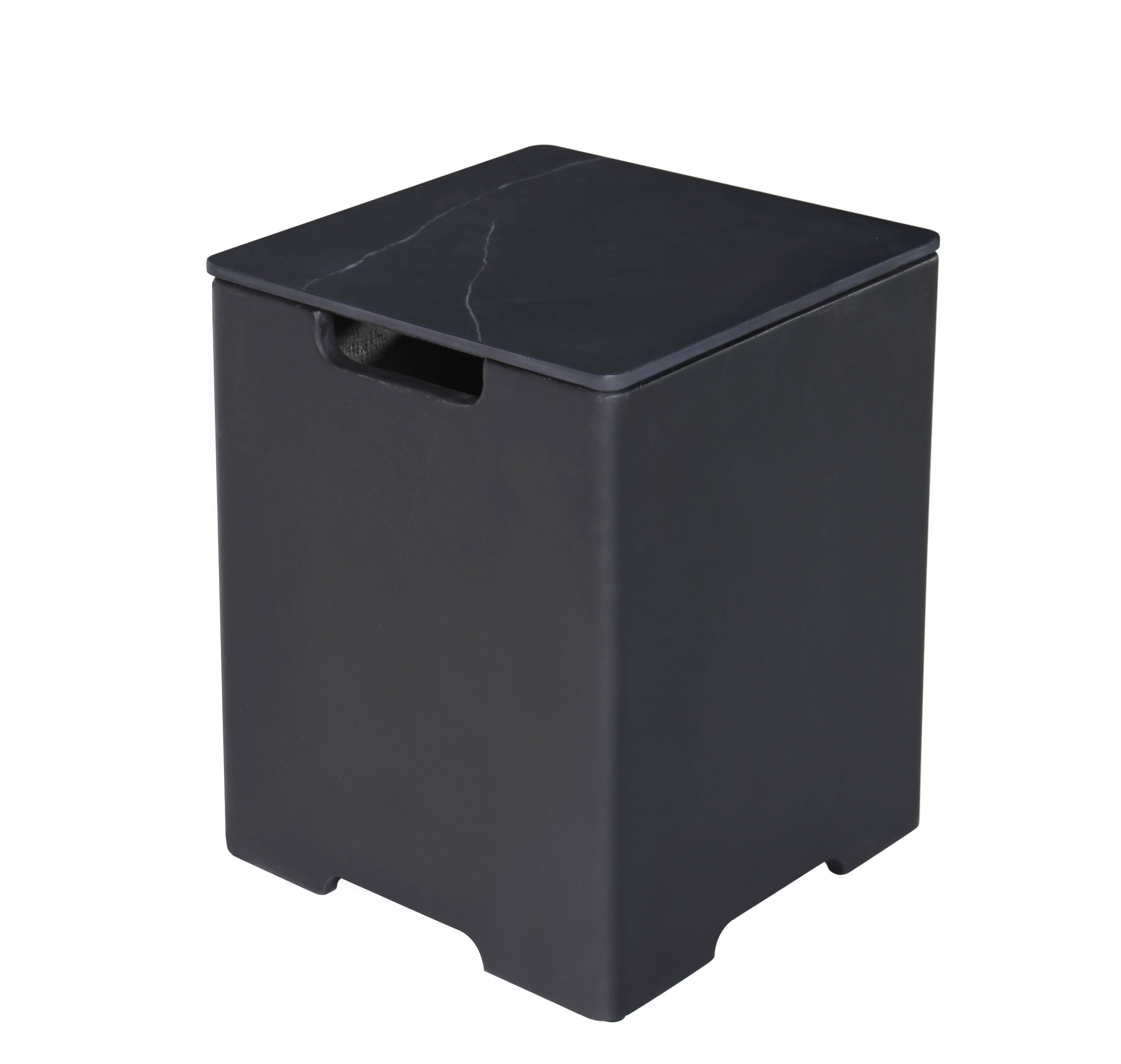Elementi Plus 16" x 21" Square Bulgaria Black Concrete Tank Cover (ONB ...