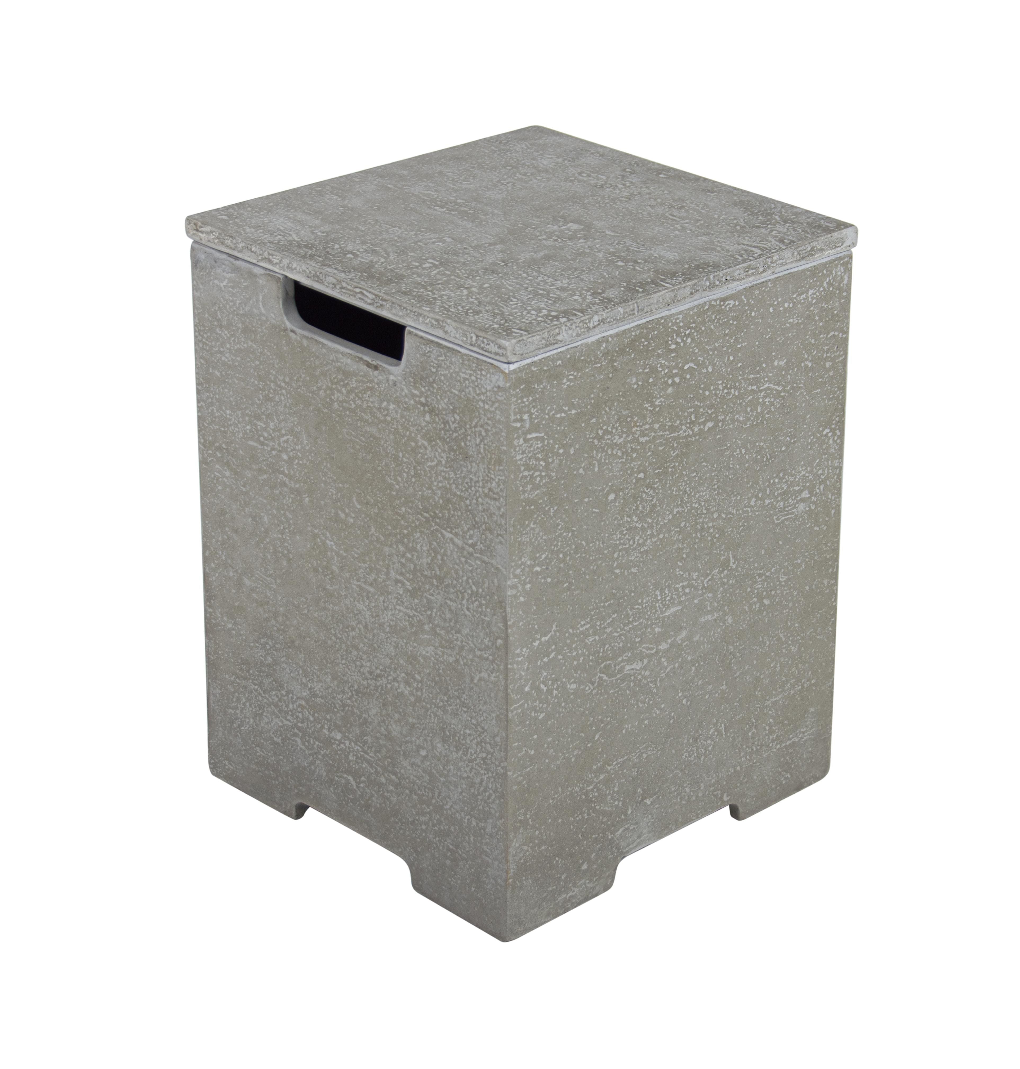 Elementi Plus 16" x 21" Square Light Grey Concrete Tank Cover (ONB405 ...