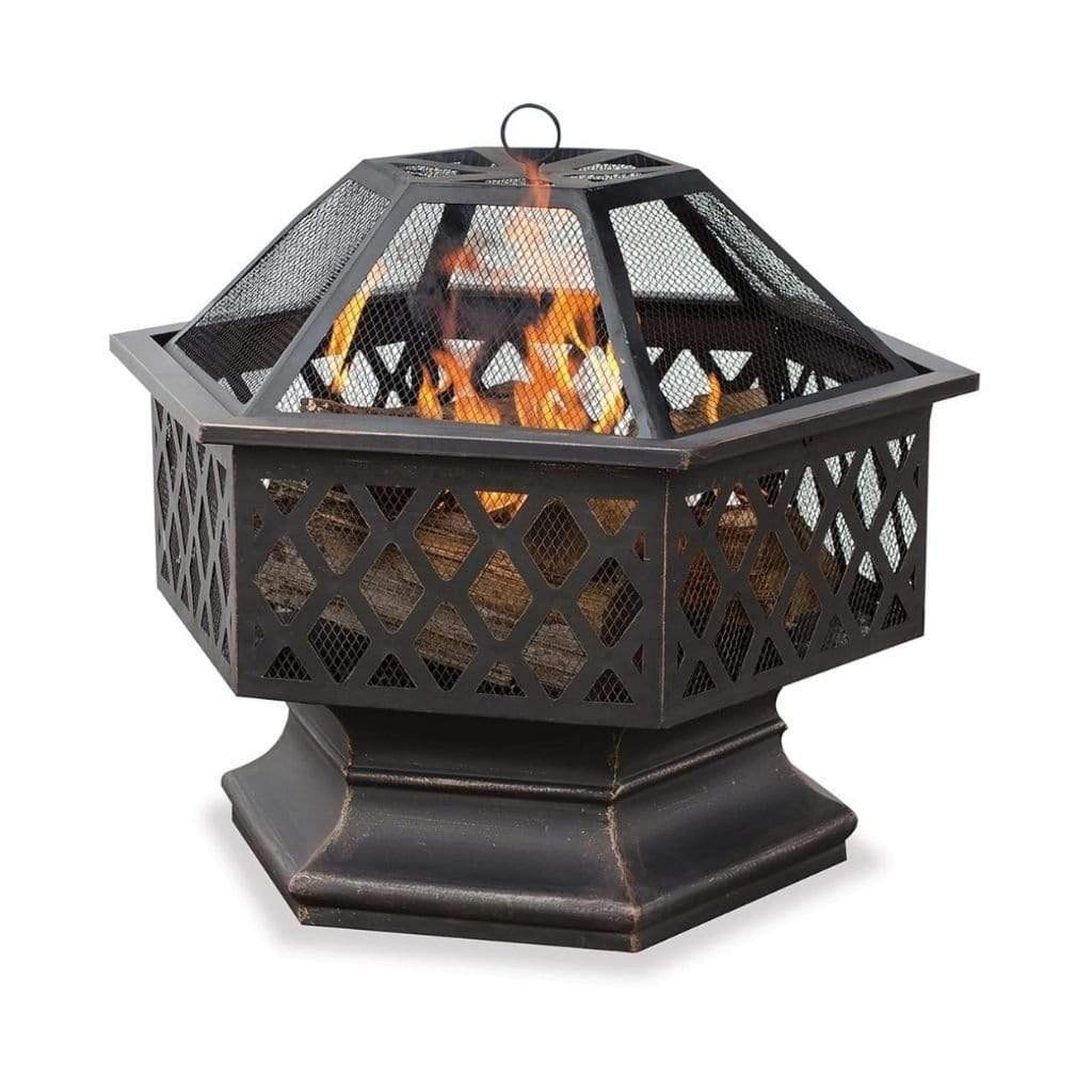 Endless Summer 28" Oil Rubbed Bronze Outdoor Wood Burning Fire Pit Wit ...