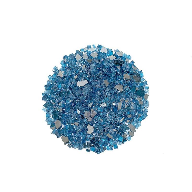 Enhance A Fire 0.5" 5 Lb. Celestite Blue Reflective Crushed Tempered F ...