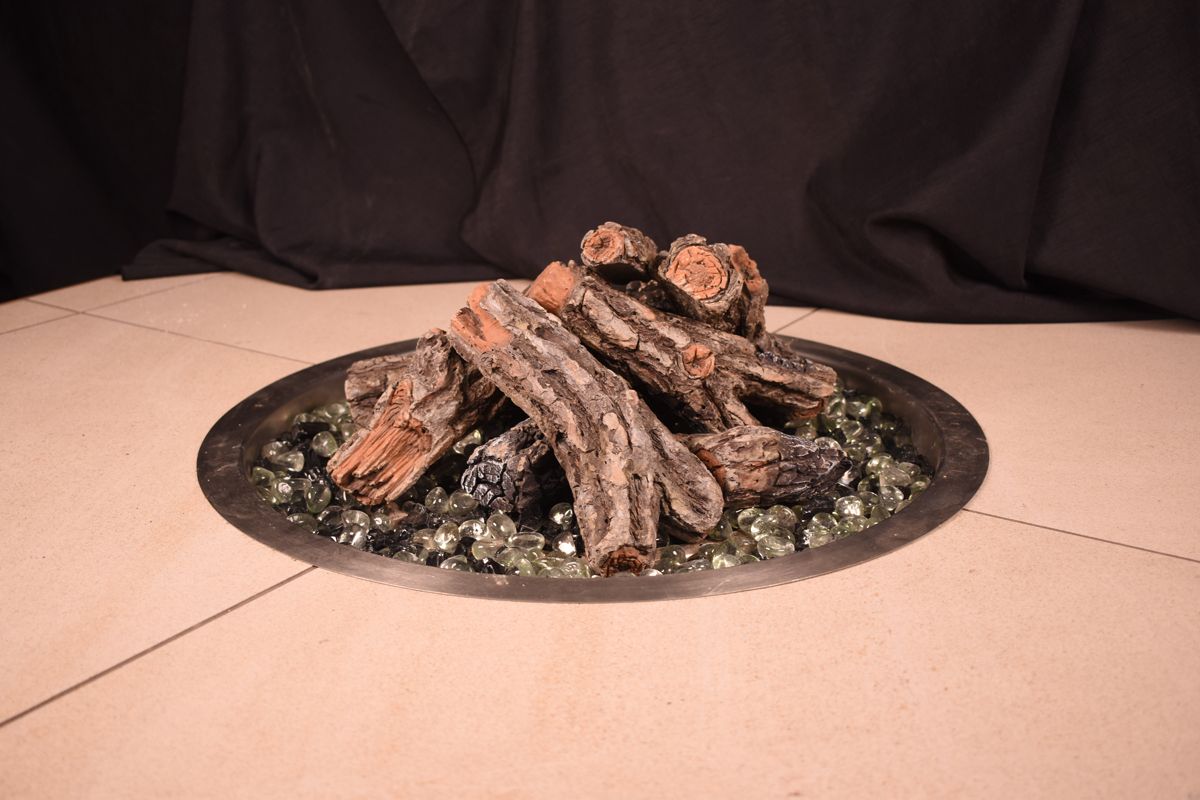 Enhance A Fire Designer Series 9" 10-Piece Battlefield Bark Burncrete ...