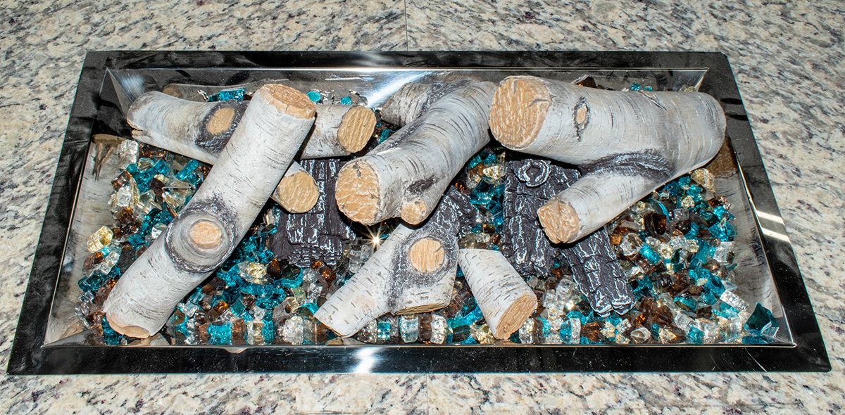 Enhance A Fire Designer Series 9" 10-Piece Canoe Birch Burncrete Log S ...