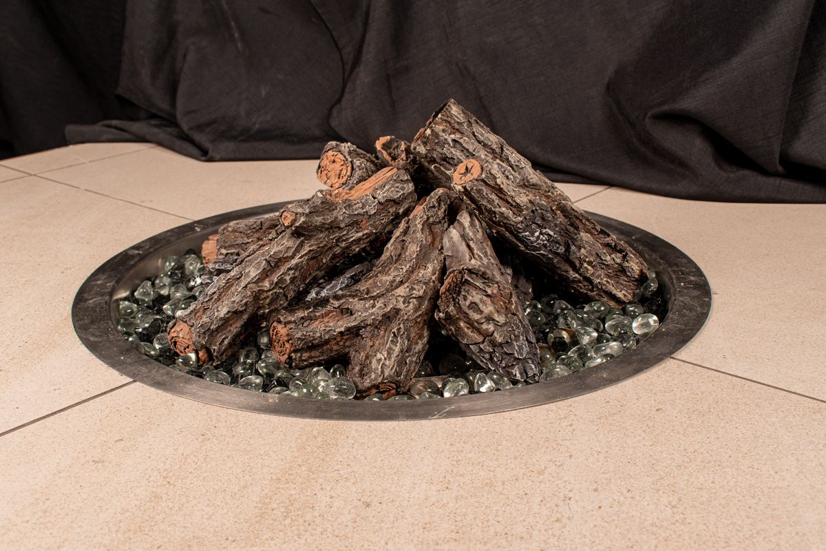 Enhance A Fire Designer Series 9" 10-Piece English Elm Bark Burncrete ...