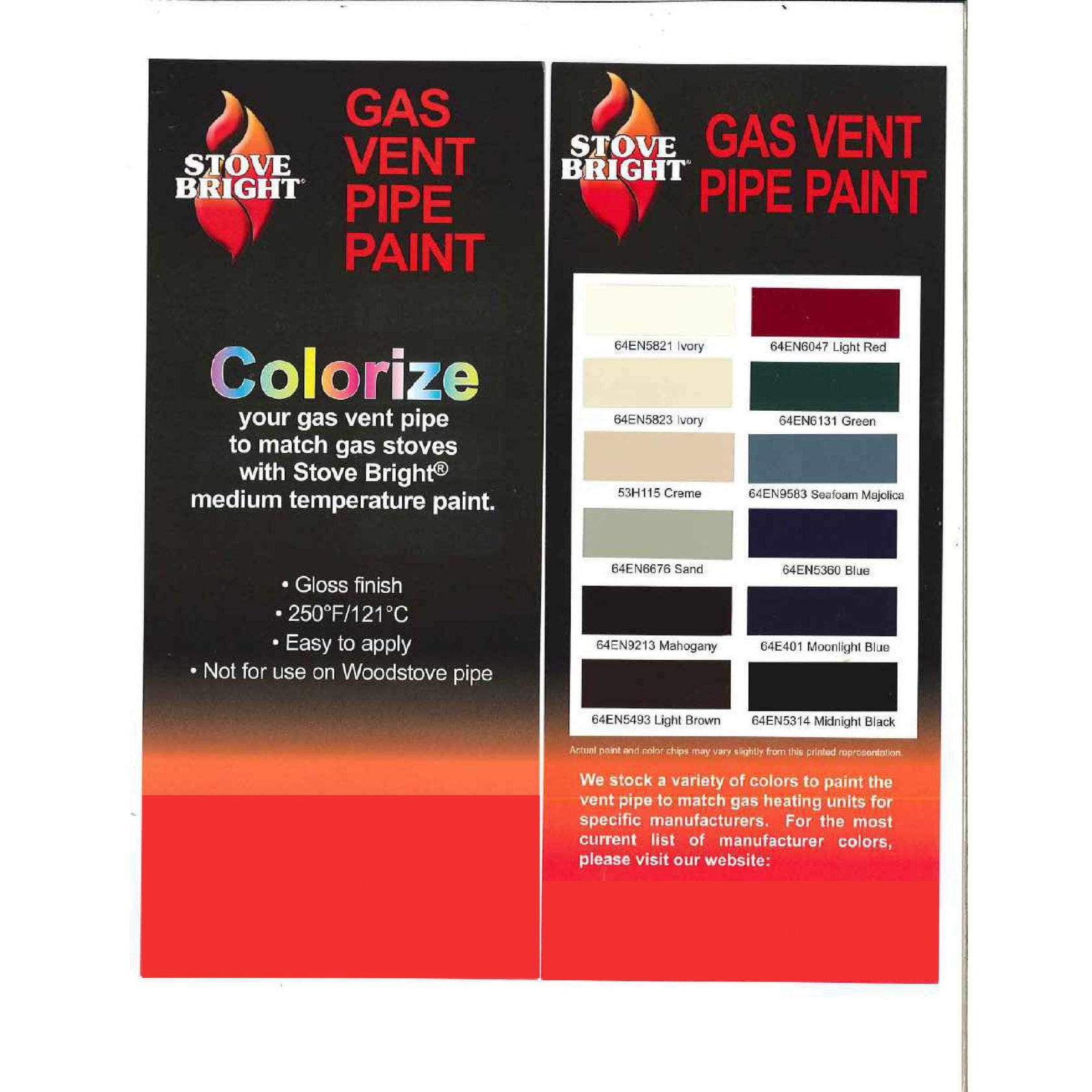 Forrest Paint Stove Bright High Temp Fan Style Color Card Set - Color ...