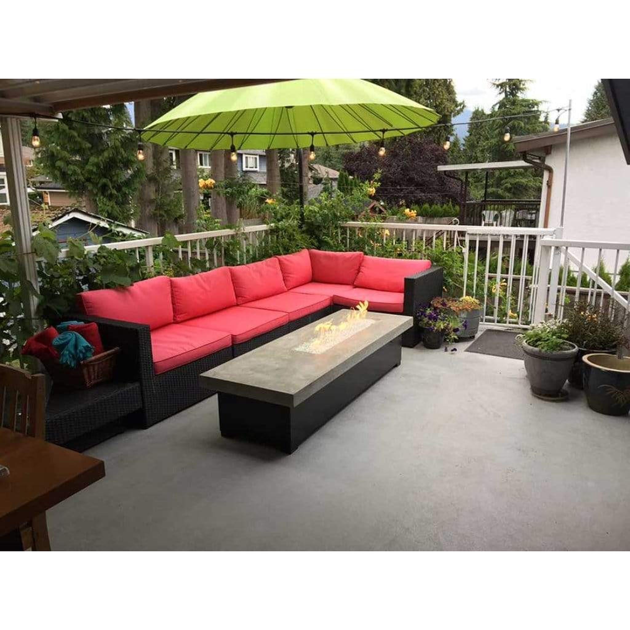 HPC 36" Rectangle Enclosure Trough Burner Push Button Flame Sensing Fi ...