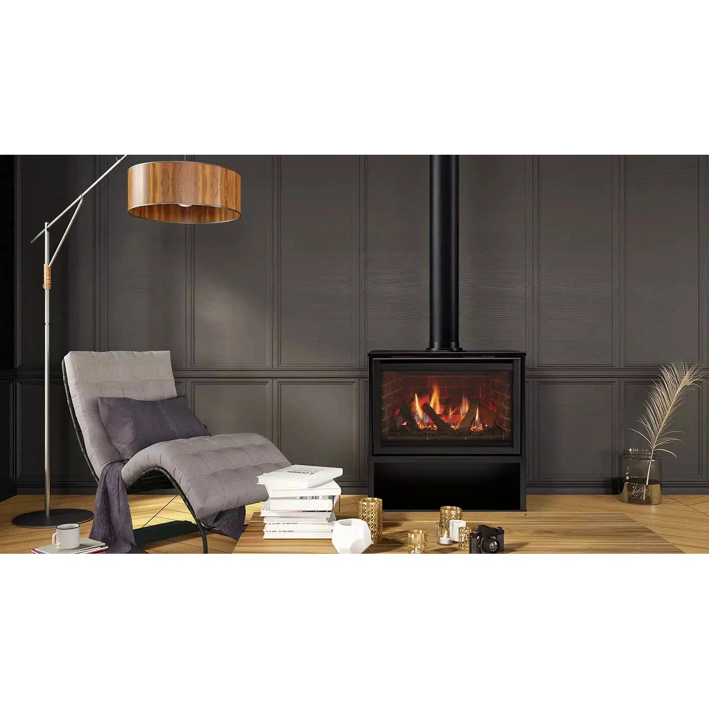 Majestic Ruby 30" Traditional Direct Vent Freestanding Propane Gas Fir ...