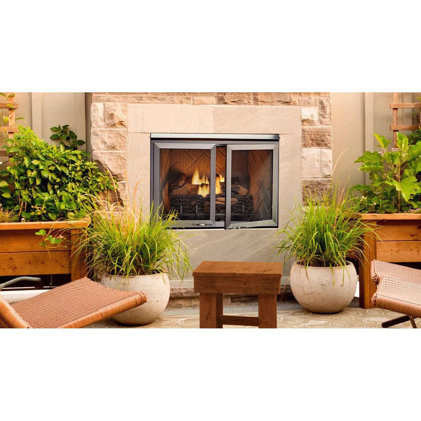 Majestic Vesper 42" Traditional Outdoor Vent-Free Gas Fireplace With H ...