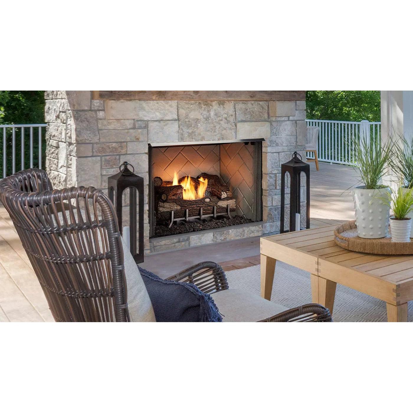 Majestic Vesper 42" Traditional Outdoor Vent-Free Gas Fireplace With H ...