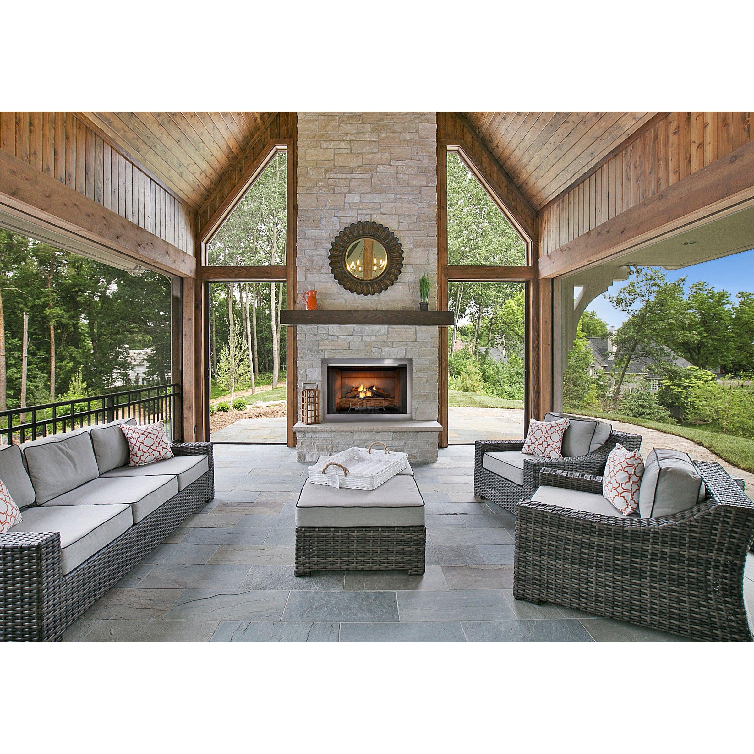 Majestic Vesper 42" Traditional Outdoor Vent-Free Gas Fireplace With T ...