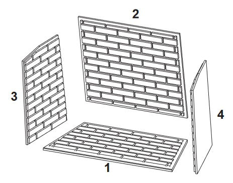 Mason-Lite 8" Black Extended Full Running Bond Brick Panels for 44" FP ...