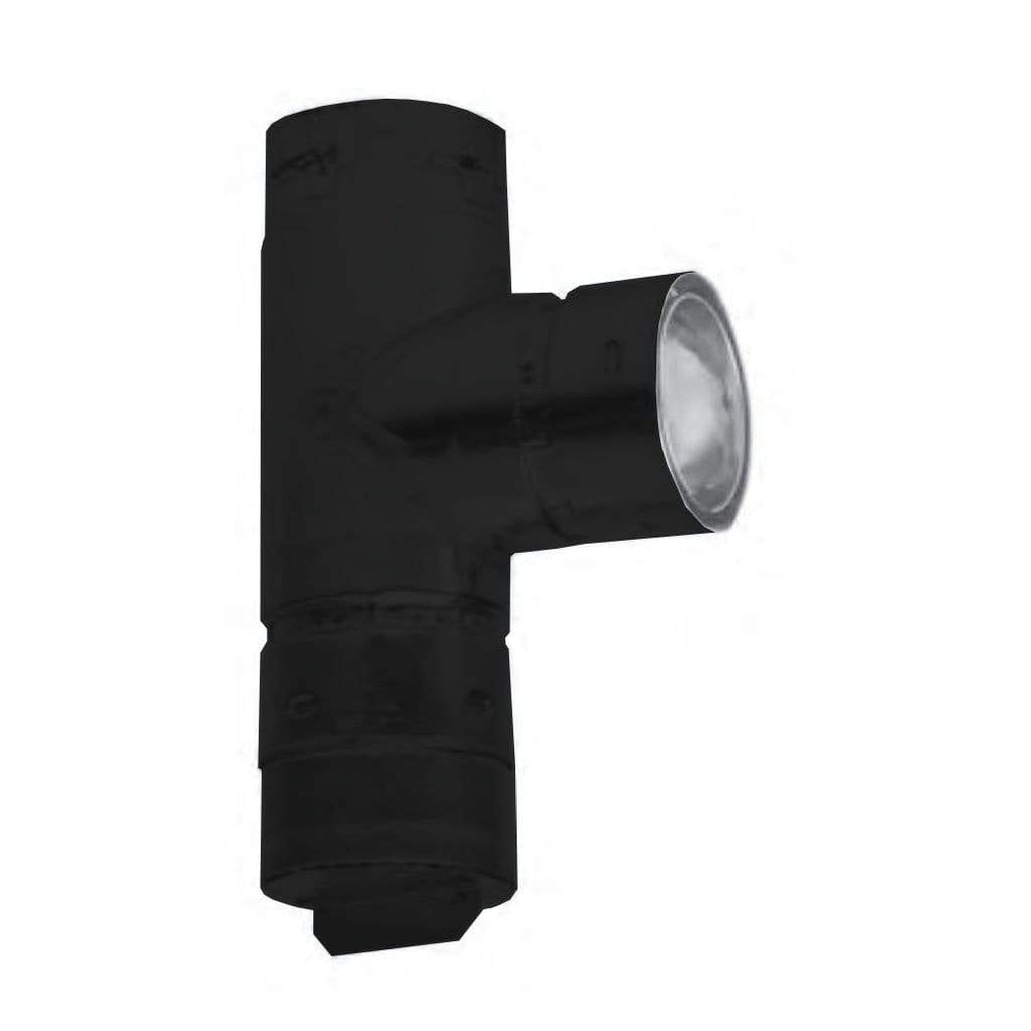 Metal-Fab Biomass Chimney 4" Black Vertical Cleanout Tee With Tee Cap ...