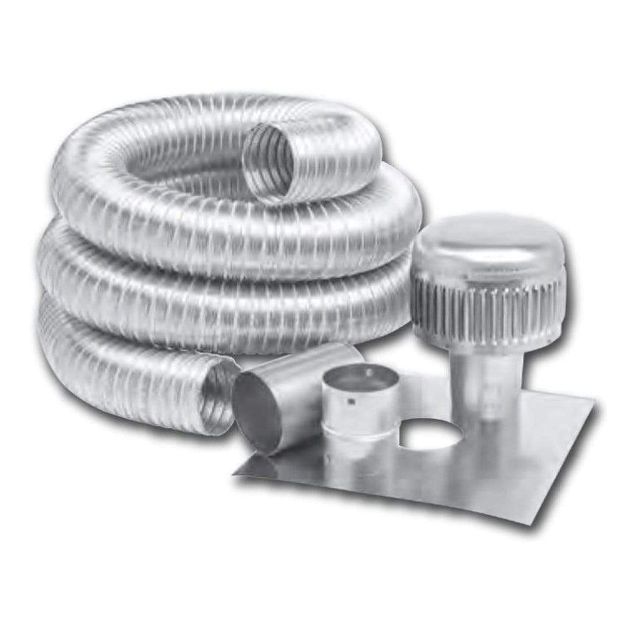 Metal-Fab MKLE Series 4" x 420" Aluminum Flex Chimney Economy Liner Ki ...