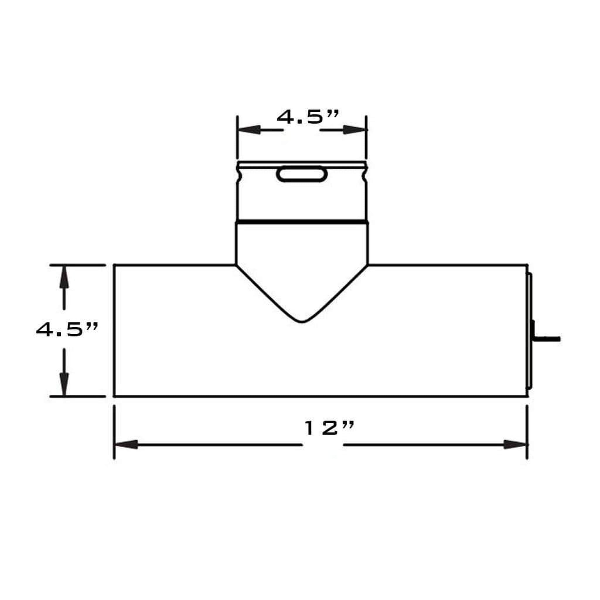 Metal-Fab Premium Biomass 4" Diameter Black Horizontal Tee With Twiste ...