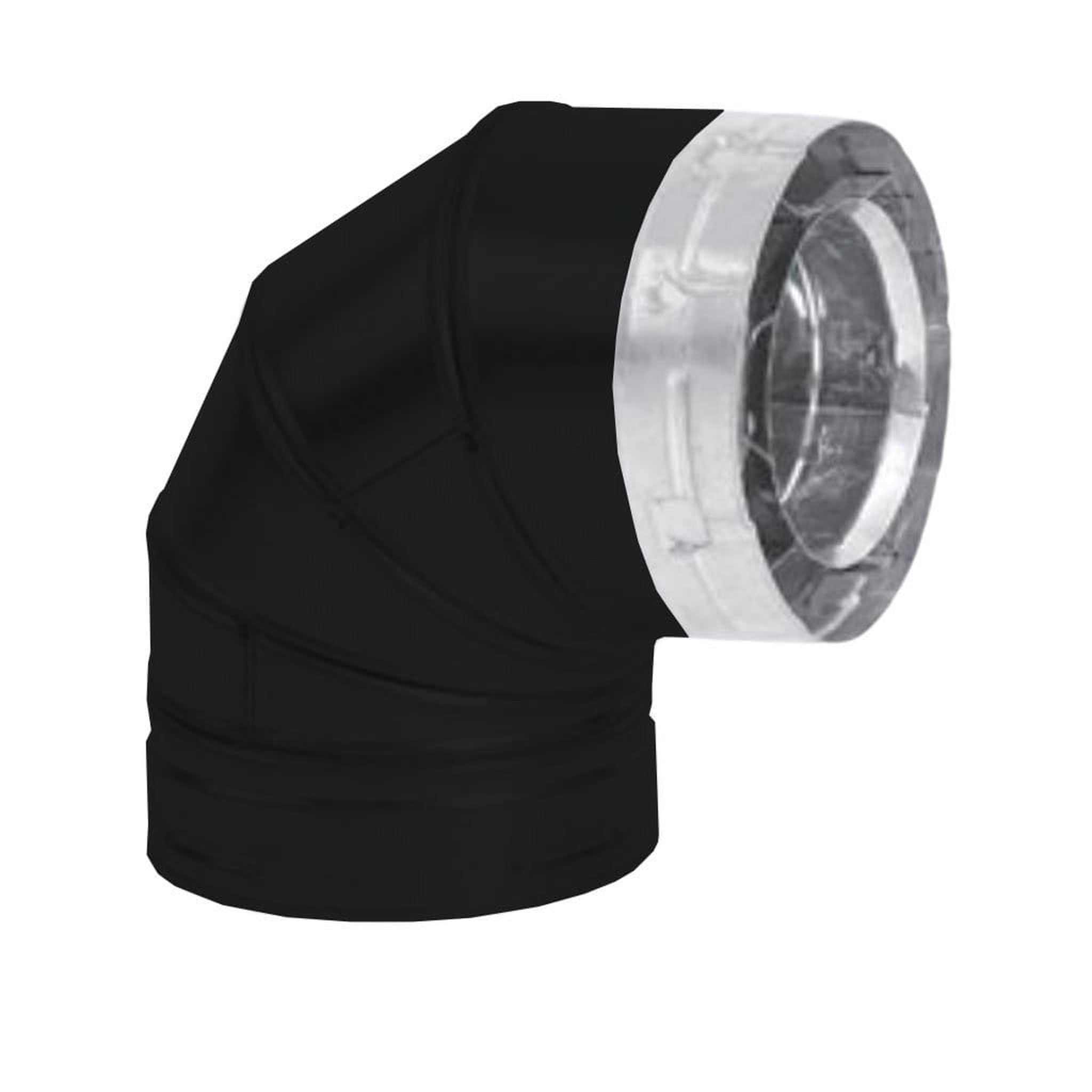 Metal-Fab Sure-Seal Direct Vent 4" x 90 Degree Black Adapter – US ...