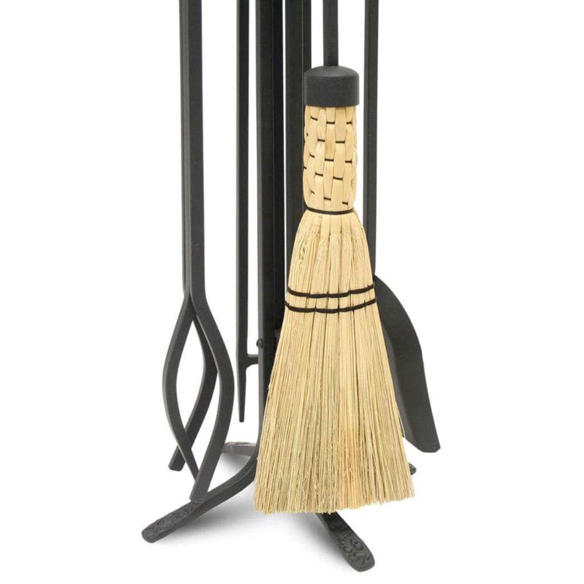 Pilgrim 28" Black Forged Hearth Tool Set with Corn Broom – US Fireplace ...