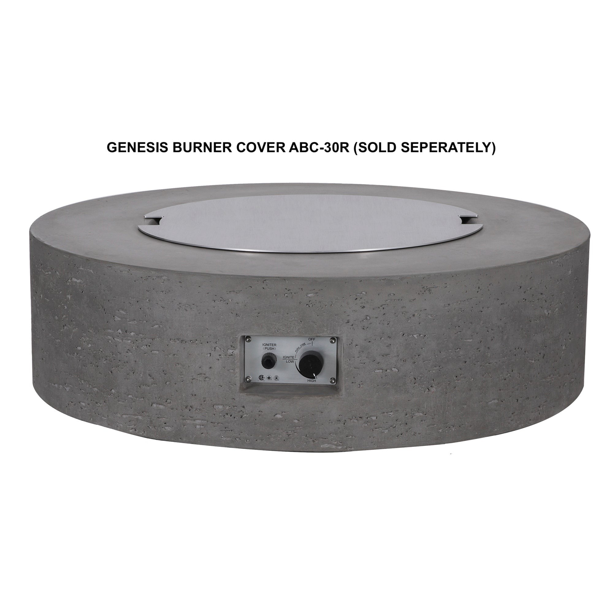 PyroMania Genesis 41" Round Charcoal Outdoor Natural Gas Fire Pit Tabl ...