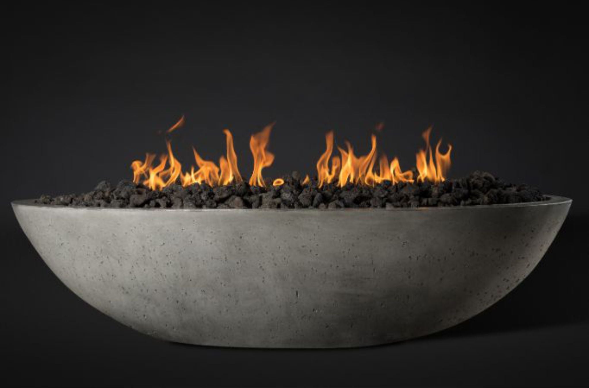 Slick Rock Concrete Oasis 60" Shale Oval Propane Gas Fire Bowl With El ...