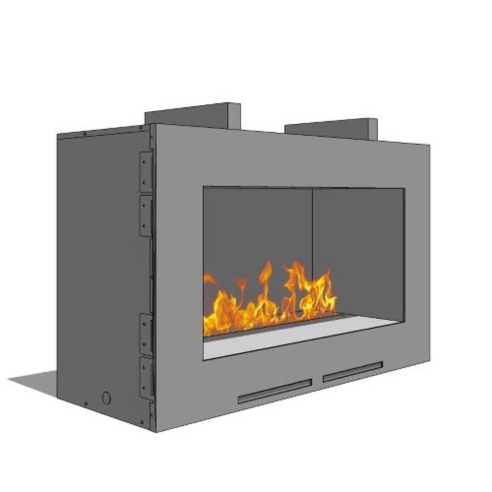 Spark Fireplaces Fire Ribbon 57E 36" x 17" Satin Black Vent Free Singl ...