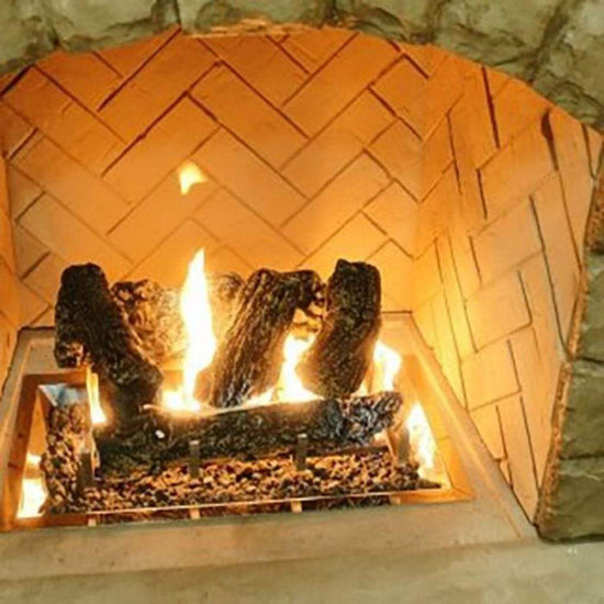 THE OUTDOOR GREATROOM Ceramic Log Set with Grate | CF-1224 LOG SET-K ...
