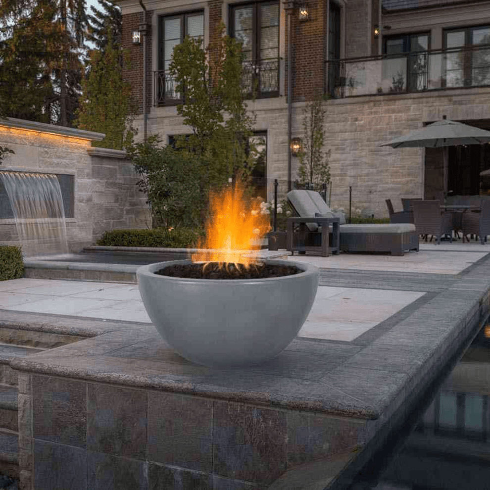 The Outdoor Plus 30" Luna GFRC Concrete Round Fire Bowl – US Fireplace ...
