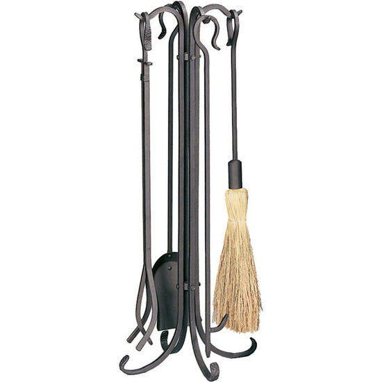 UniFlame 32" F-1648 5-Piece Bronze Heavy Weight Rustic Fireset w/ Croo ...