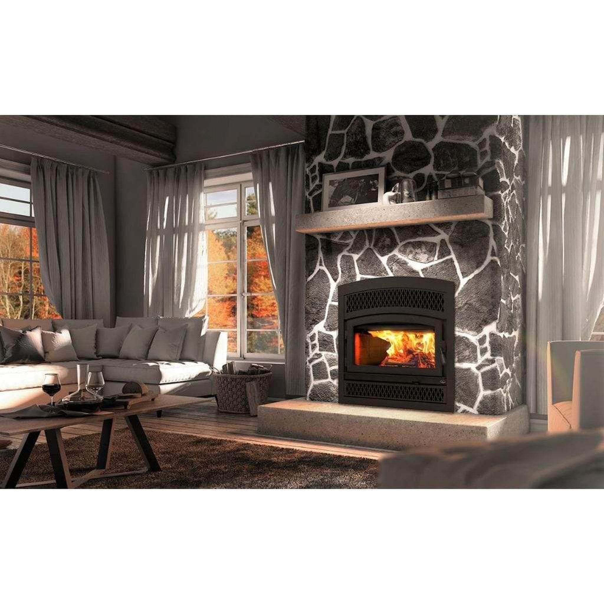 Valcourt Black Arched Faceplate for Lafayette II Wood Fireplace – US ...