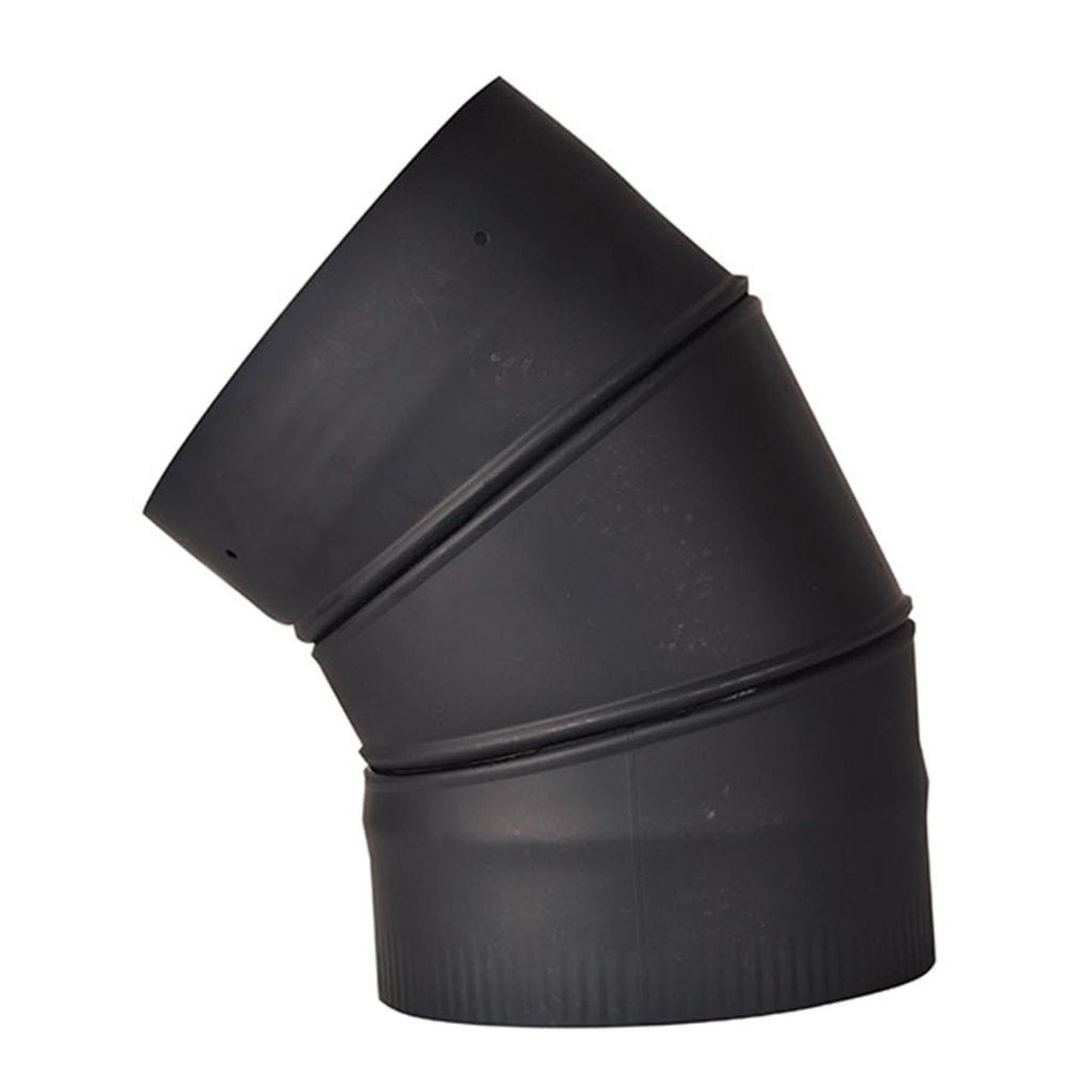 Ventis 6" Black 45-Degree Fixed Elbow (Single-Wall Black Stove Pipe ...